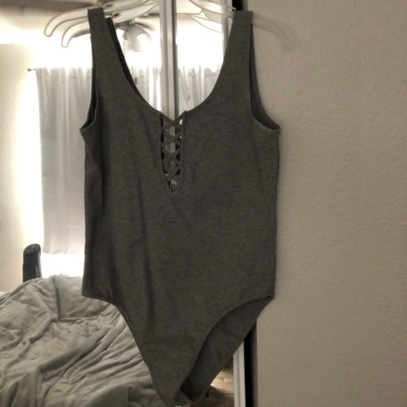 Forever 21 | Tops | Womens Grey Forever 2 Bodysuit | Poshmark